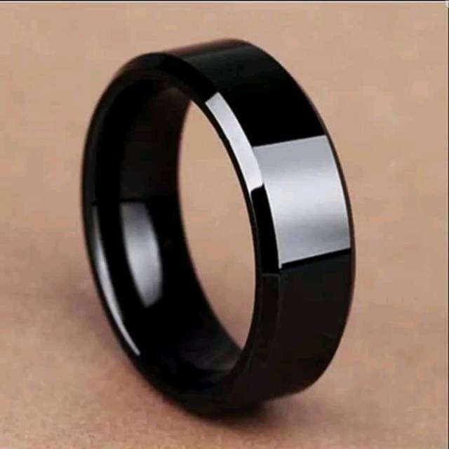 HITAM Plain Black titanium/couple Ring | Shopee Malaysia