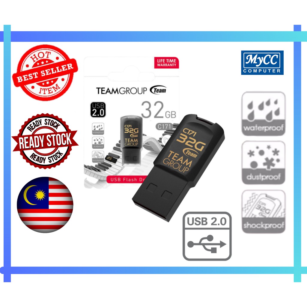 TEAMGROUP C171 USB 2.0 Flash Drive 32 GB - MYCC | Shopee Malaysia