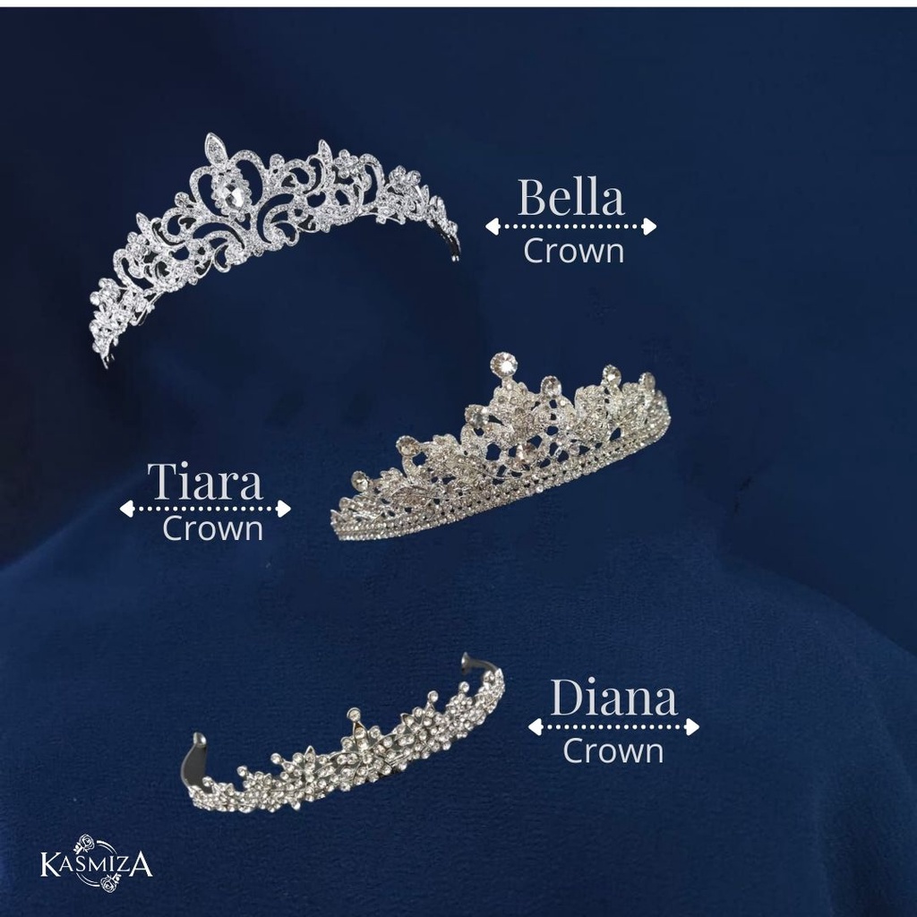 Bridal Wedding Crown Bella. Tiara. Diana/ Crown Nikah Kahwin/ Mahkota ...