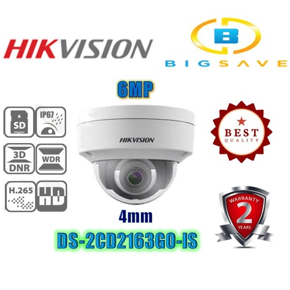 HIKVISION 6MP DS-2CD2163G0-IS IR FIXED DOME NETWORK CAMERA (4MM) (DS-2CD2163G2-I) | Shopee Malaysia
