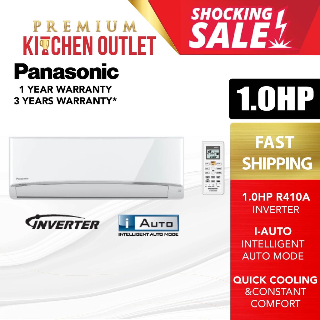 Panasonic 1.0HP Standard Inverter Air Conditioner CS-PS9TKH/CU-PS9TKH ...