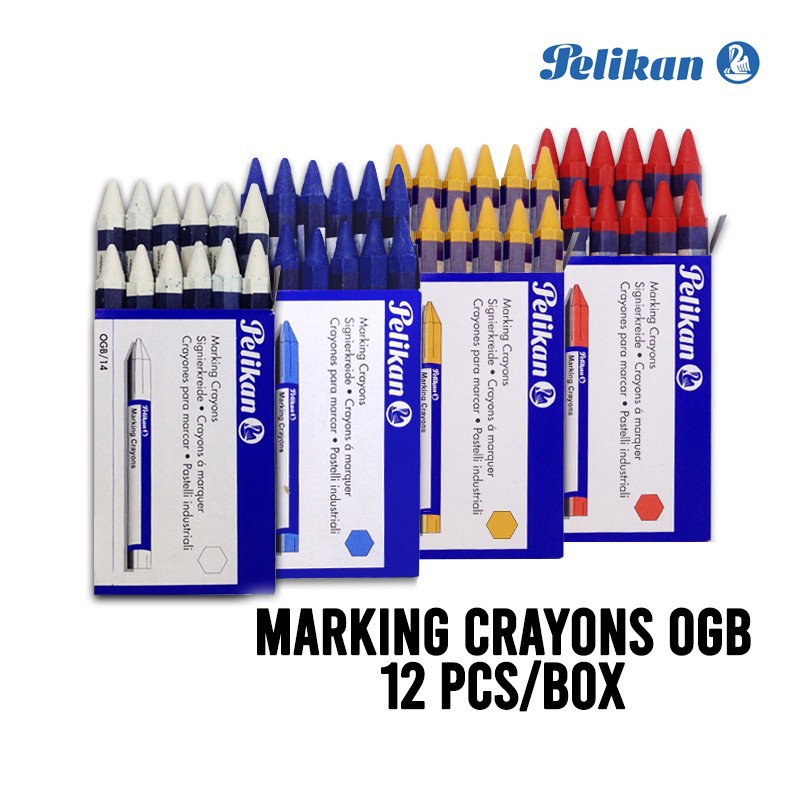 12 PCS Pelikan Marking Crayon OGB / Cardboard Crayon Carton Wax ...