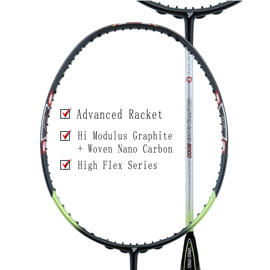 YANG YANG Quantum Saber 8000 Highflex Racket 40T Graphite Advance Level ...
