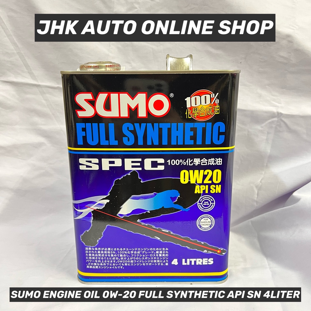 SUMO ENGINE OIL 0W-20 FULL SYNTHETIC API SN 4LITERS | Shopee Malaysia