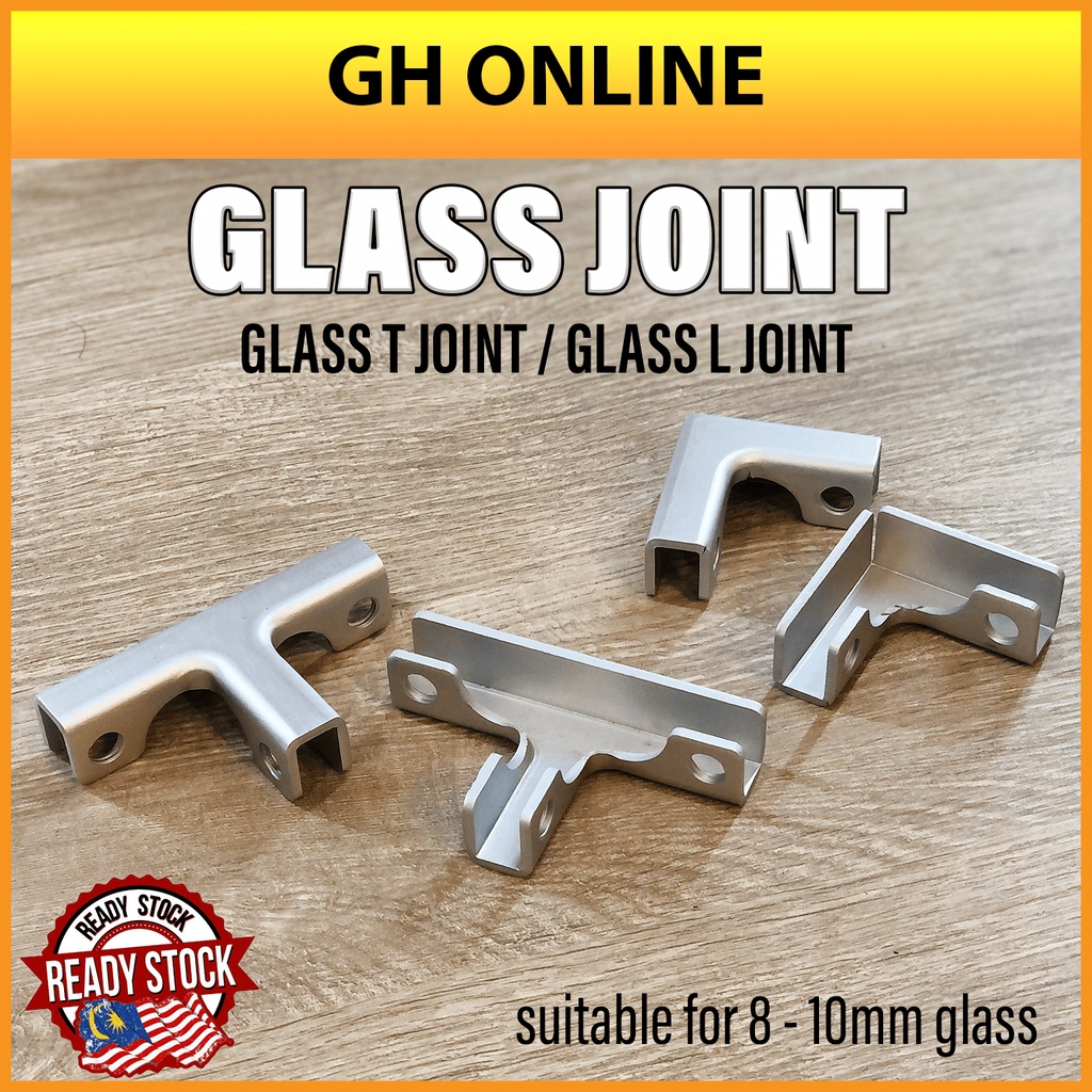 GLASS JOINT GLASS BRACKET GLASS T JOINT GLASS L JOINT ( 2 PCS ...