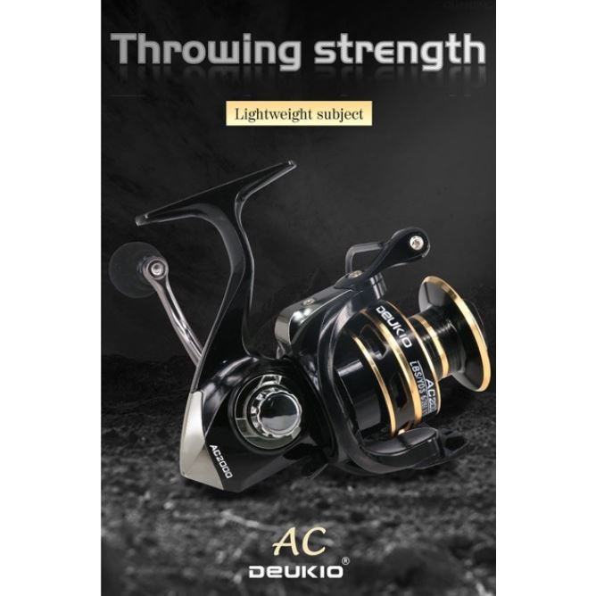 GoldFishing Mesin Pancing Deukio Reel AC2000-7000 Mesin Mancing Metal Material 8KG/5.2:1 Ratio ...