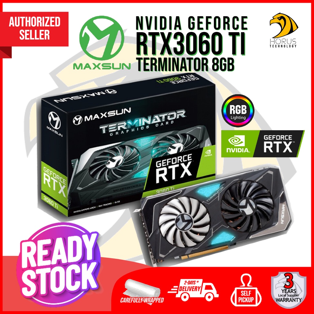 [Ready Stock!!] Maxsun GeForce RTX 3060Ti Terminator 8GB | Shopee Malaysia