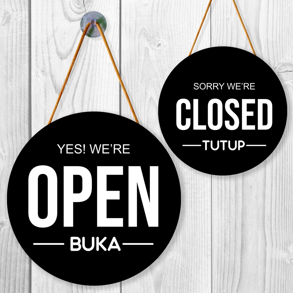Open closed signboard, open and close acrylic shop / mdf wood board ...
