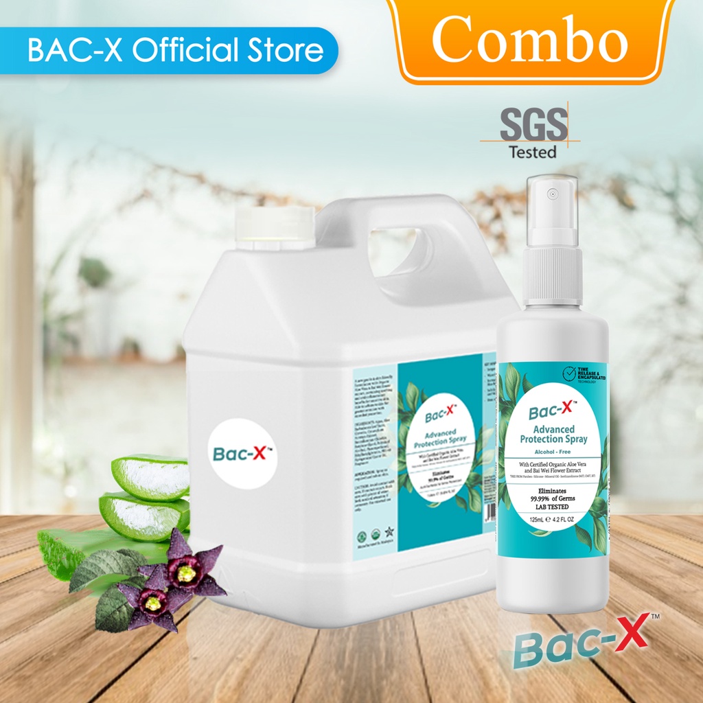[COMBO 2 ITEMS] Bac-X Advanced Protection Spray 125ml & 1 Liters ...