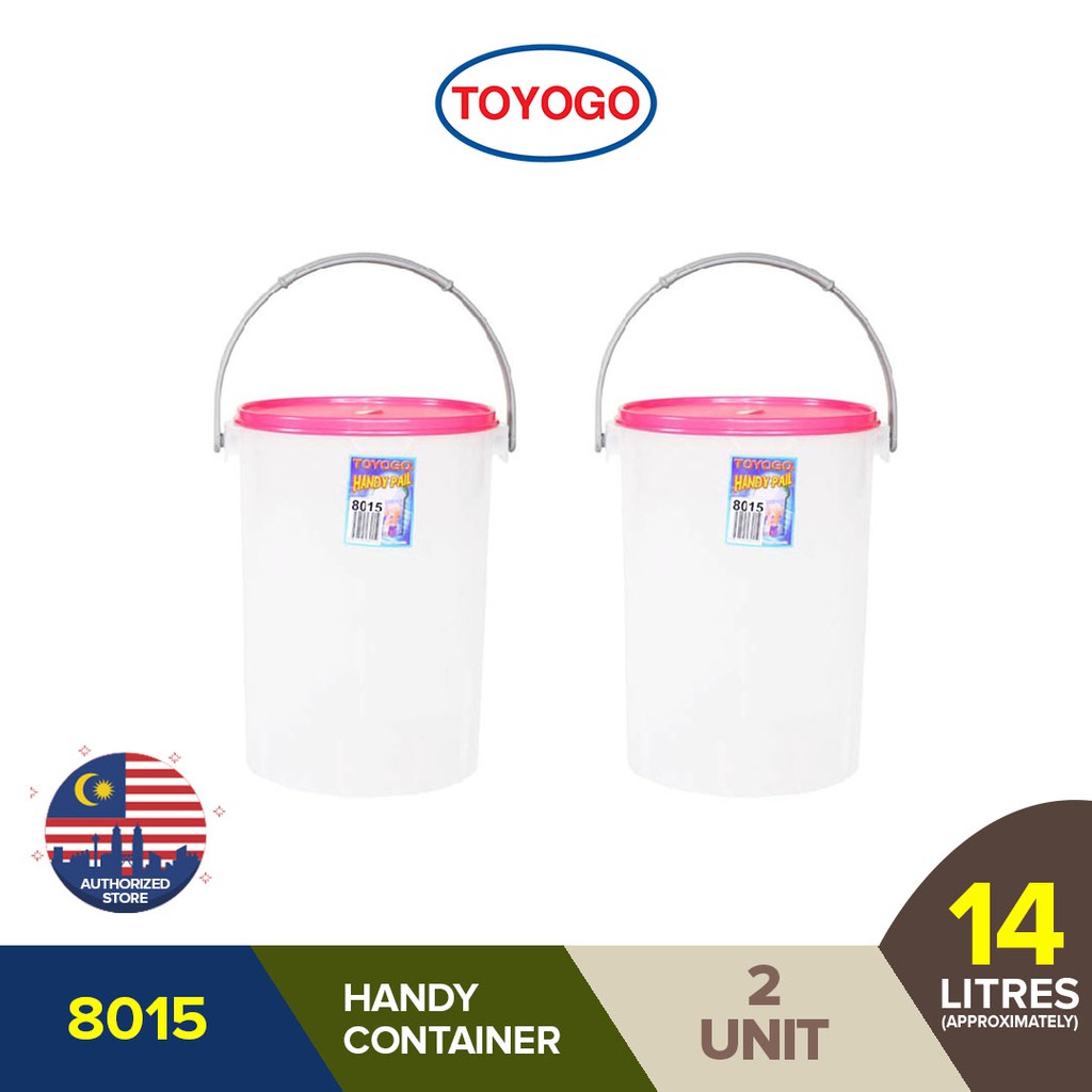 2X Toyogo Handy Round Food Container Water Pail Plastic Storage Bin ...