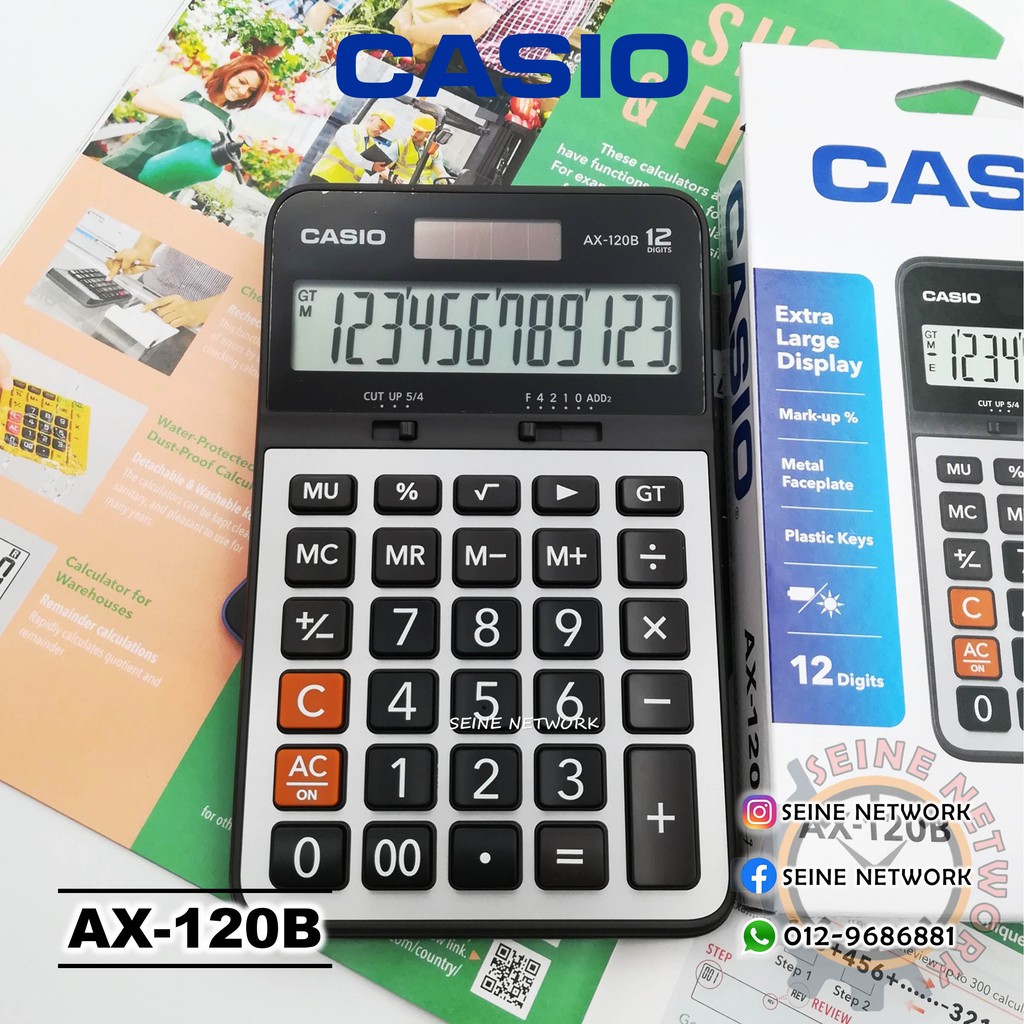 Casio Calculator AX-120B 12 Digital Compact desk type Calculator | Shopee Malaysia
