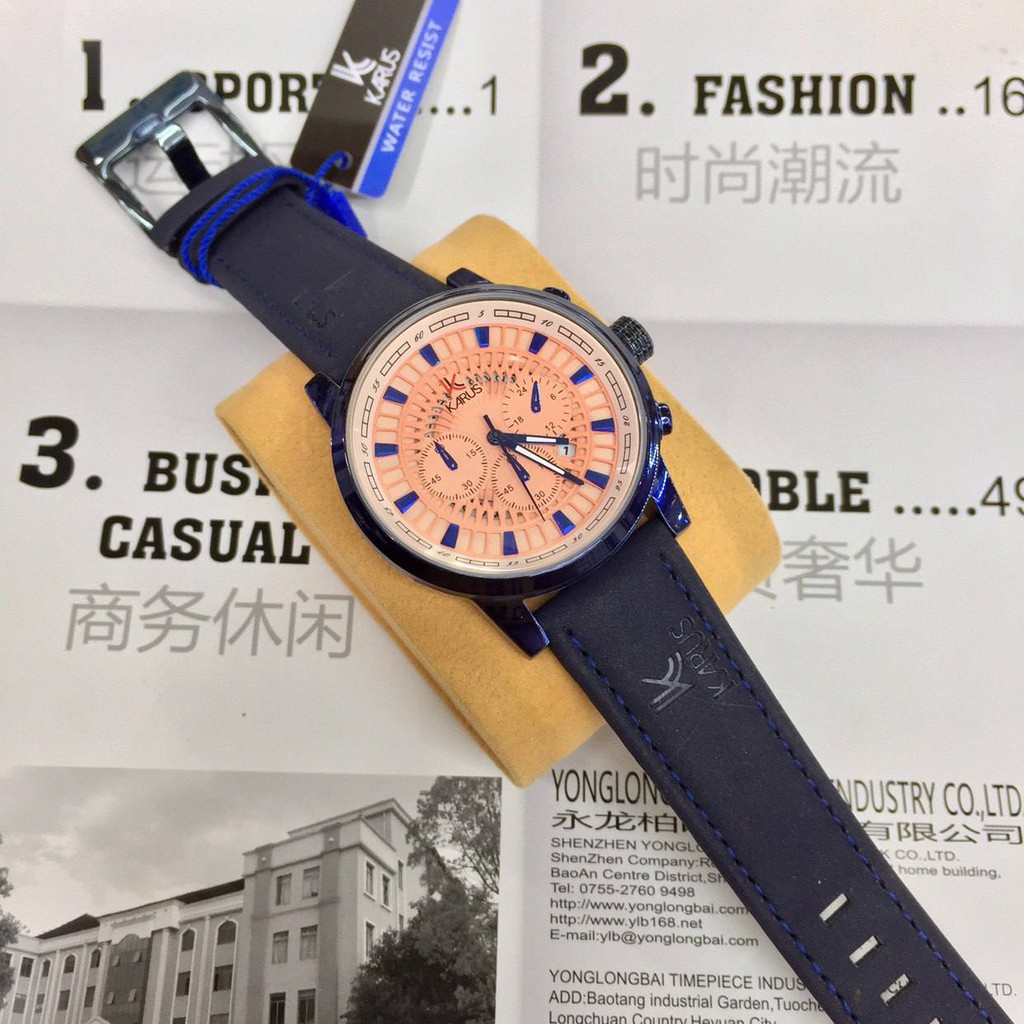 Hot Sale Lowest Price Guarantee KARUS Men's Watch Leather Strap With ...