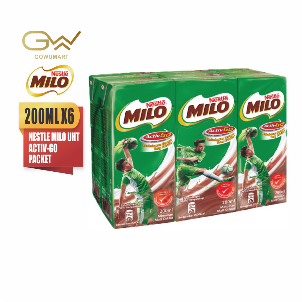 NESTLE Milo UHT Activ-Go Packet (200ml x 6) / 1 Carton | Shopee Malaysia
