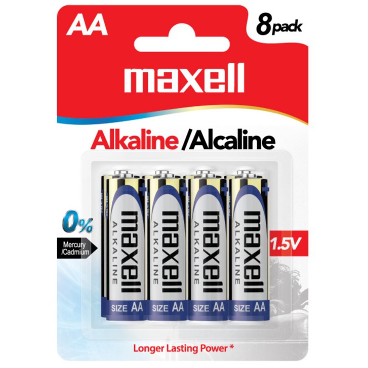 Maxell Alkaline AA Battery Card Pack (8pcs/8biji) LR06 8B | Shopee Malaysia