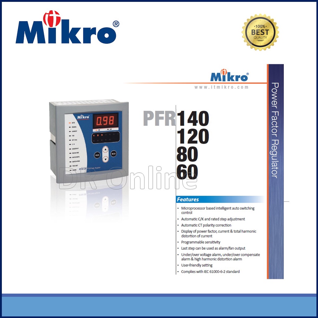 MIKRO PFR-6/8/12/14,415VAC POWER FACTOR REGULATOR 6STEP /8STEP/12STEP ...