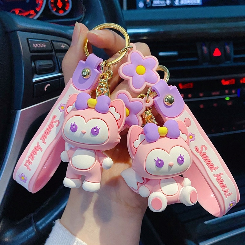 Cute Lina bell keychain fashion design key ring with lanyard linabell ...