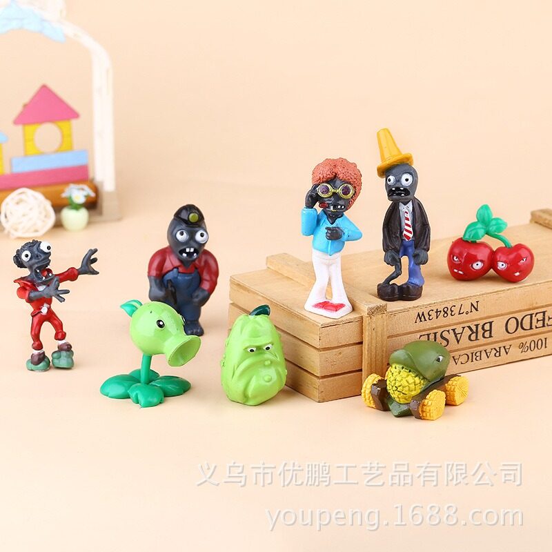 Set of 8 Pcs 2nd-generation Plants vs. Zombies Cake Toppers PVC Action ...