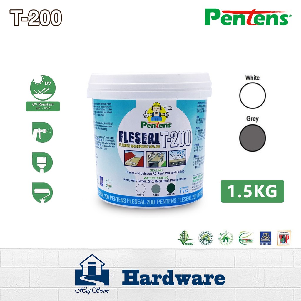 PENTENS FLESEAL T-200 1.5KG WATER PROOFING UV RESISTANT ELASTOMERIC PU ...