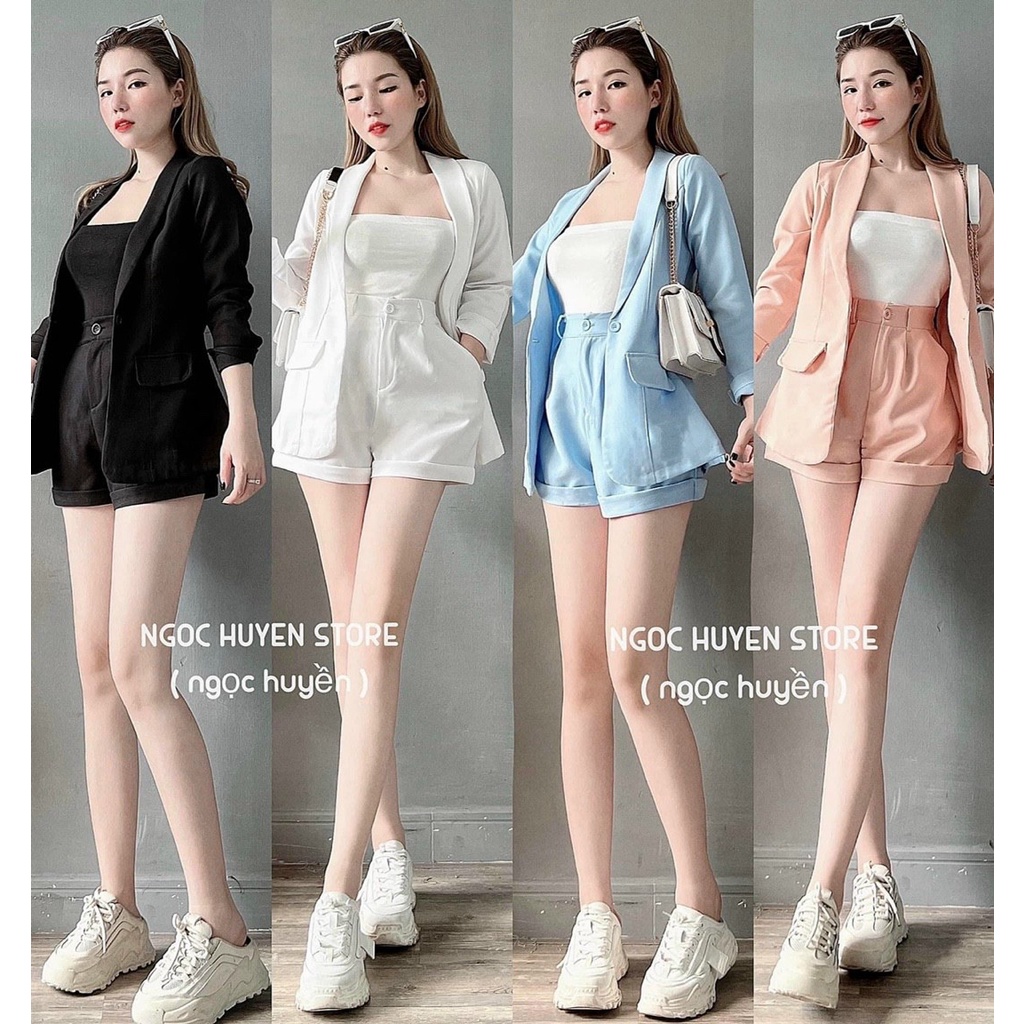 Simple, elegant 3-piece women's outfit Set with 4 skin-flattering ...