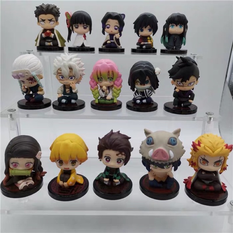 6pcs/set Demon Slayer Tanjiro Nezuko Zenitsu Inosuke Rengoku Giyu ...