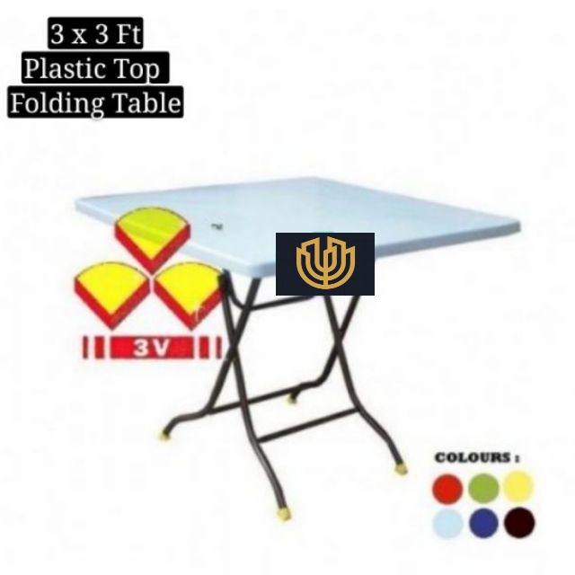 3x3 3V Folding table meja lipat plastic table study table square table ...
