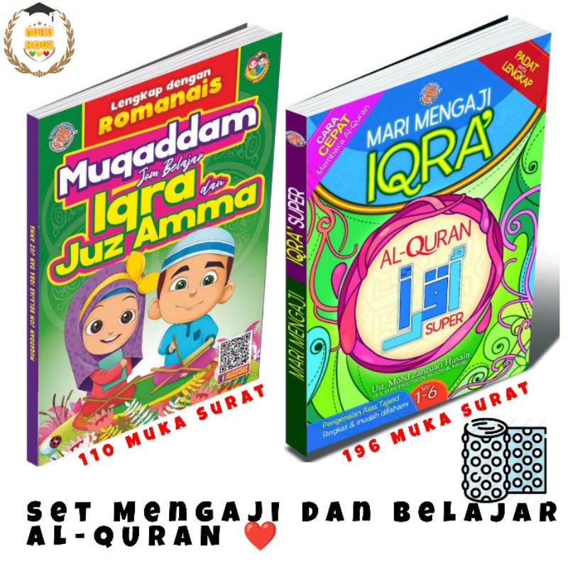 Set Mengaji Dan Belajar AL-QURAN/Jom Belajar Iqra&Juz Amma/Mari Mengaji ...