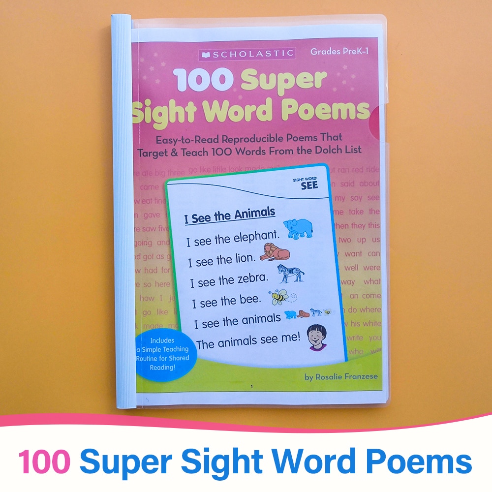 100 Super Sight Word Poems Books for Kids Phonics Teacher Teaching Aids ...