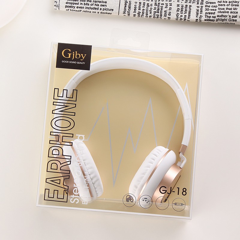 Music Headset GJBY GJ-18, Super Bass Headphone with Mic, Over Ear Cute Earphone For Gaming ...