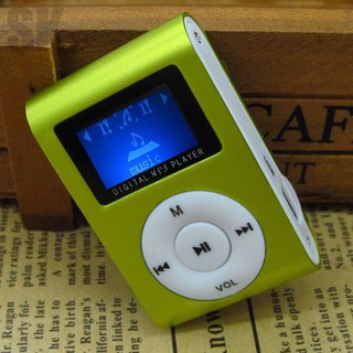 SkyBlue Mini Cube MP3 Player w Display Rechargeable Portable Music ...