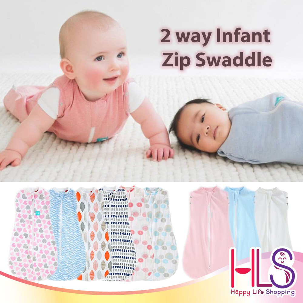 HLS Instant Zip Swaddle 2 way Sleep Bag New Born Baby Bedung Bayi ...