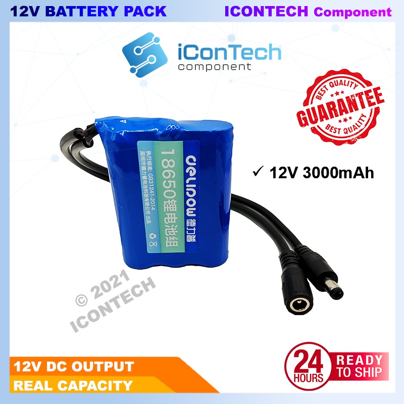 12 DC Battery pack 12V 6000mAh 3000mAh 12V Lithium Rechargeable Battery ...