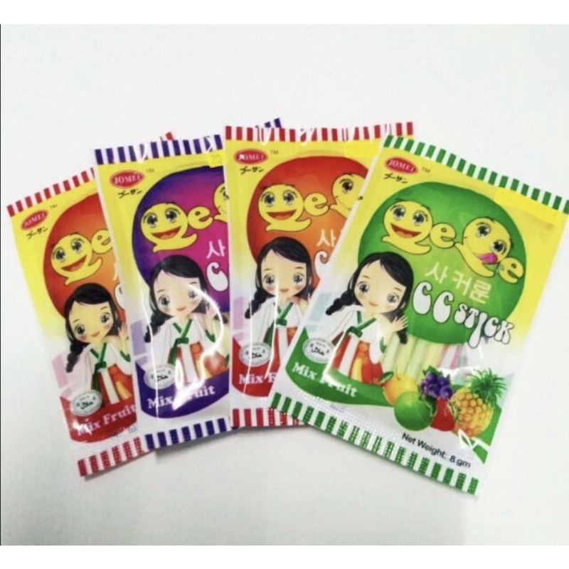 CC stick Yogurt Flavour Fruit Stick QeQe Jelly yogurt Mix Fruit Flavour ...