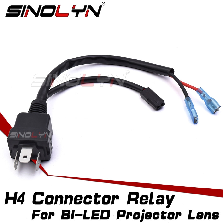 Sinolyn H4 Socket Connector Relay Wire For LED Bulb Lamps Bi LED ...