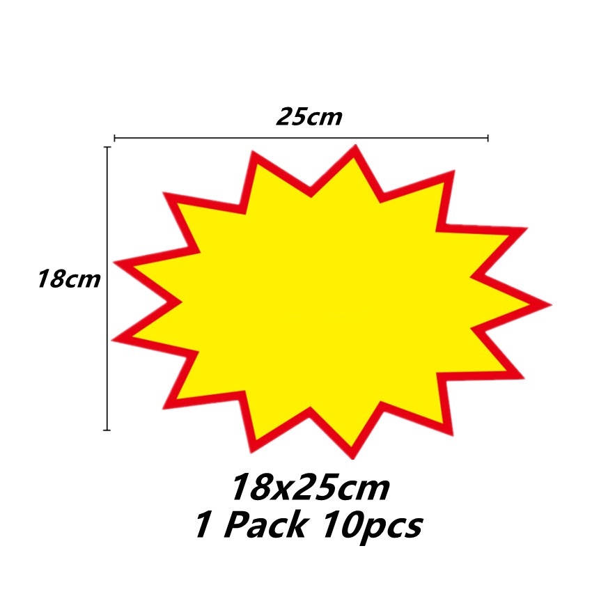 9 Size POP Star Paper Marketing Discount Promotion Sales Advertising ...