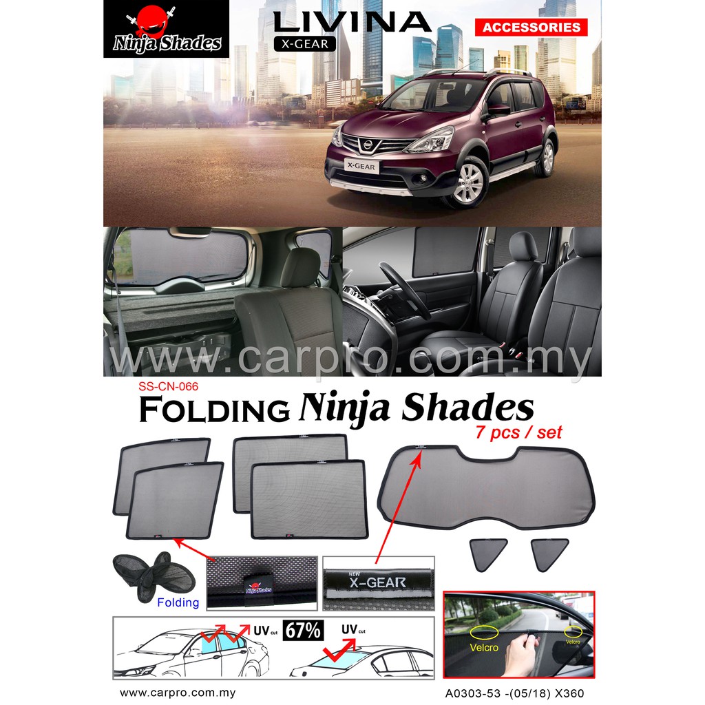 Nissan Livina X-GEAR XGEAR Magnetic Ninja Shades Sunshade (7pcs) or ...