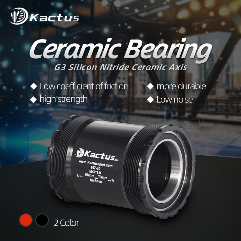KACTUS BB Bicycle bottom bracket shaft diameter 30mm T47-30(86.5mm) and 68-73mm ceramic bearing ...