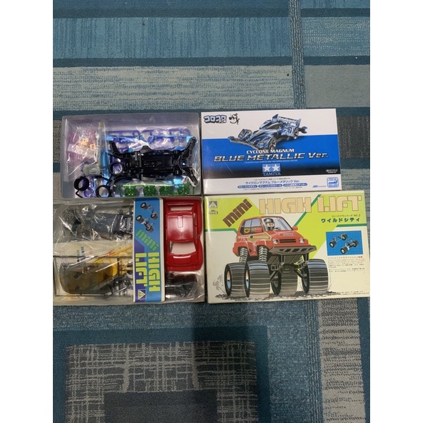 (COMBO) Tamiya Cyclone Magnum Blue Metallic & Aoshima Mini High Lift ...