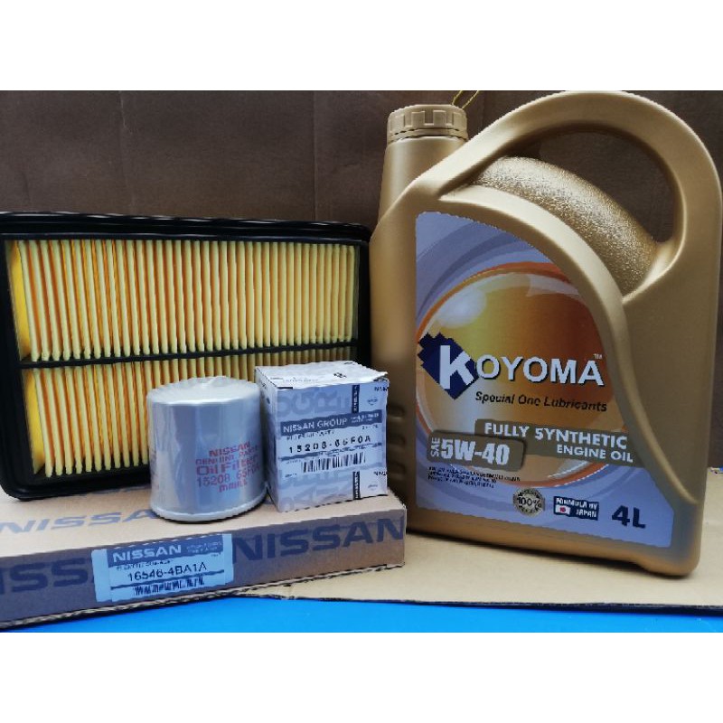 NISSAN X-TRAIL T32 2018y OIL FILTER + AIR FILTER + KOYOMA 5W40 FULLY ...