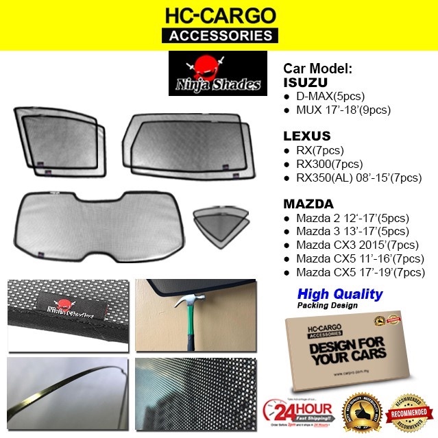 Isuzu / Lexus / Mazda Model Magnetic Ninja Shades Sunshade Ninja Sun ...