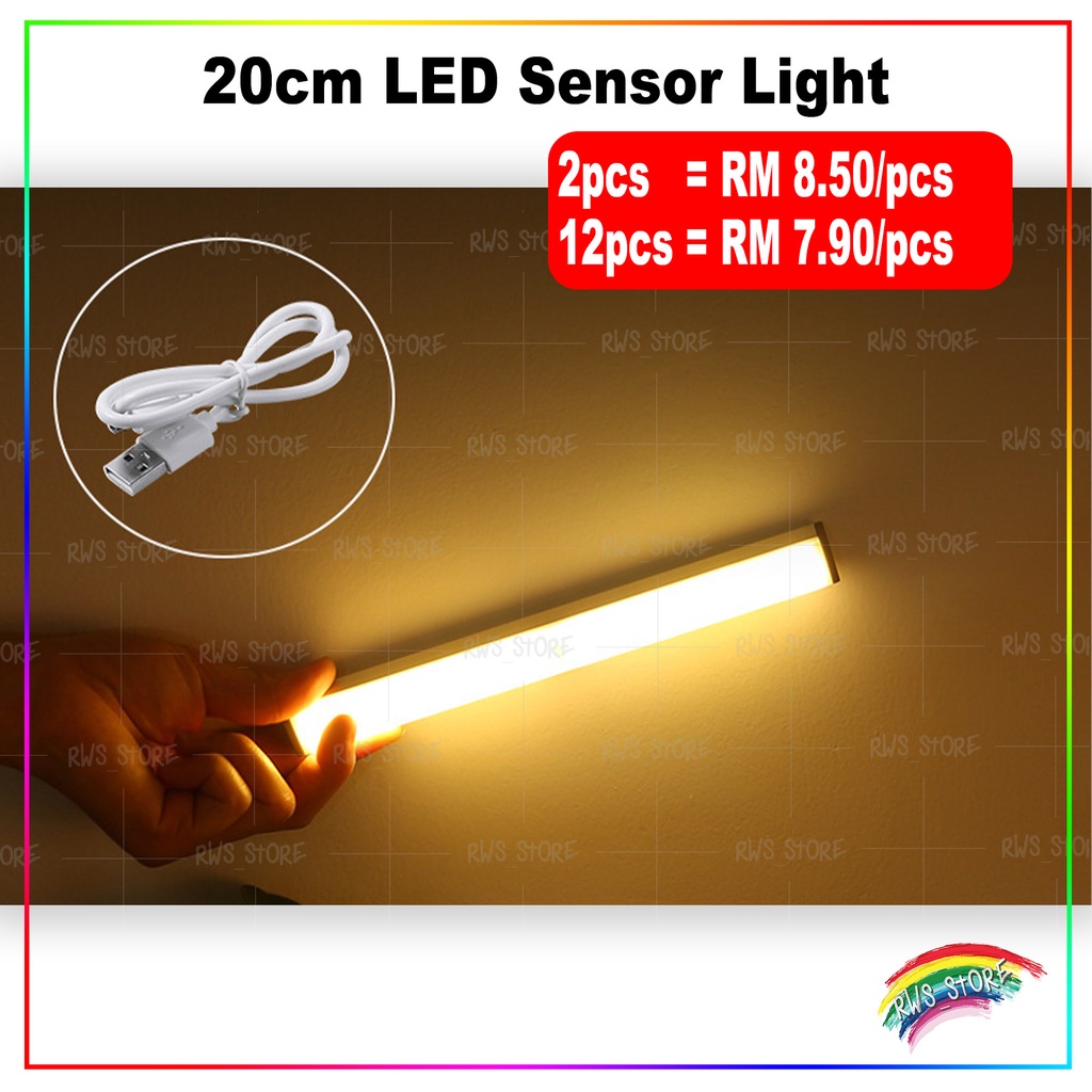 20cm LED Sensor Light LED长条感应灯 Lampu Sensor LED 20cm | Shopee Malaysia
