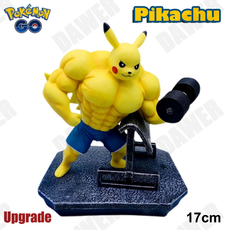 17cm Pokemon Muscle Pikachu Weightlifting Charmander Action Figure ...