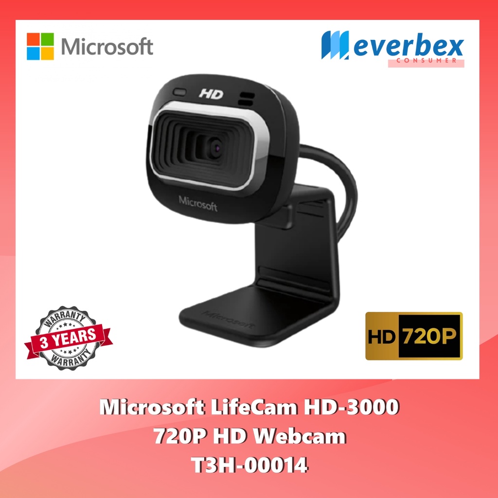 Microsoft Lifecam HD-3000 Webcam 720P HD Web Camera (T3H-00014 ...