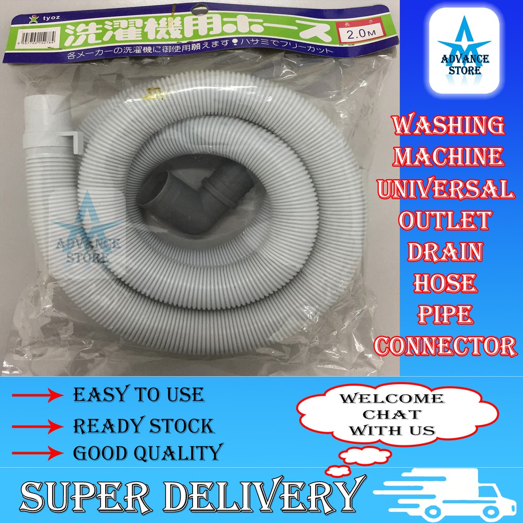 Universal Washing Machine Outlet Drain Hose Pipe / Multi Purpose Paip ...