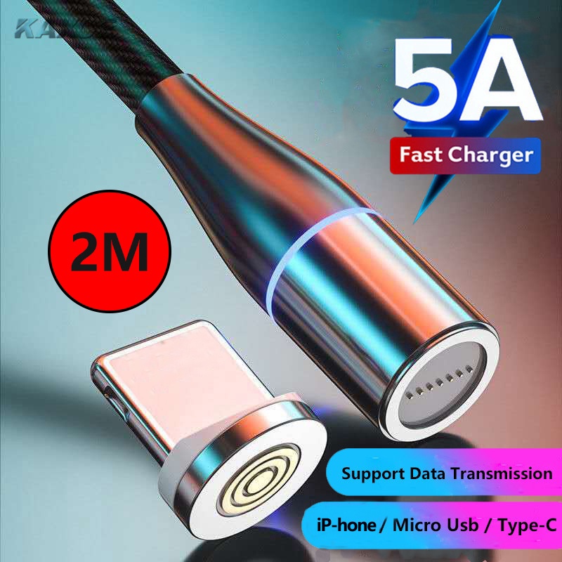 5A Fast Charging Cable 3 in 1 Micro Usb / Type-C Magnetic USB Cable ...