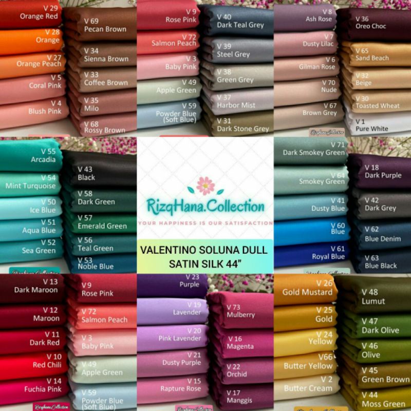🍁 KAIN ELA DULL SATIN VALENTINO SOLUNA SILK JAPAN/HARGA UNTUK 4 METER ...