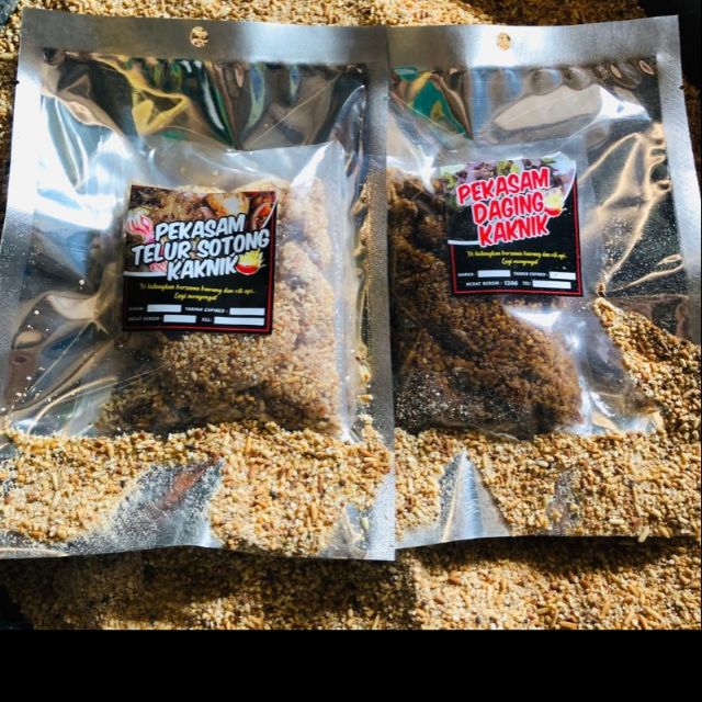 PEKASAM TELUR SOTONG (150G) , PEKASAM DAGING (130G) KAKNIK | Shopee ...
