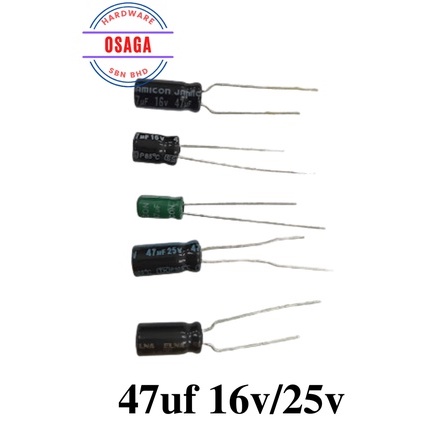 47uf 16V/ 25V Aluminum Electrolytic capacitor | Shopee Malaysia