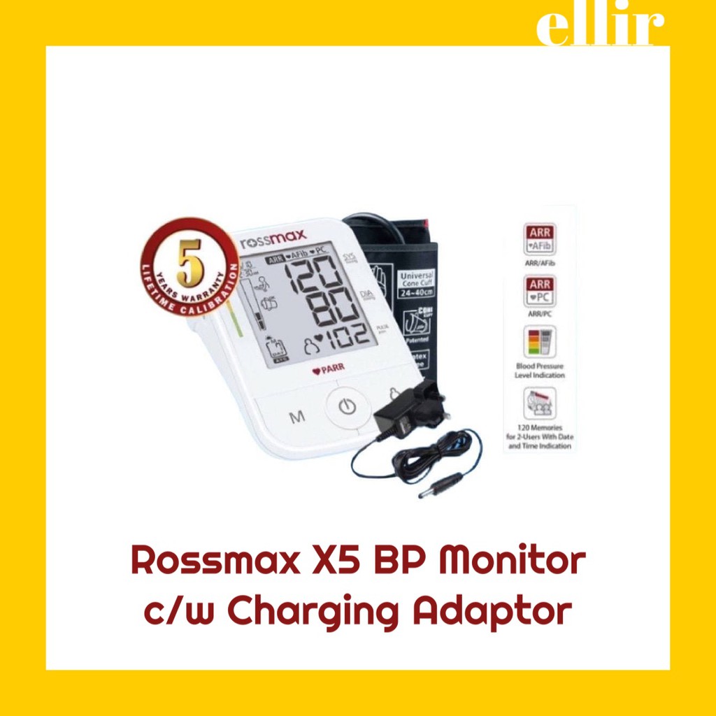 Blood Pressure Monitor Rossmax X5 With Adaptor Inside | Shopee Malaysia