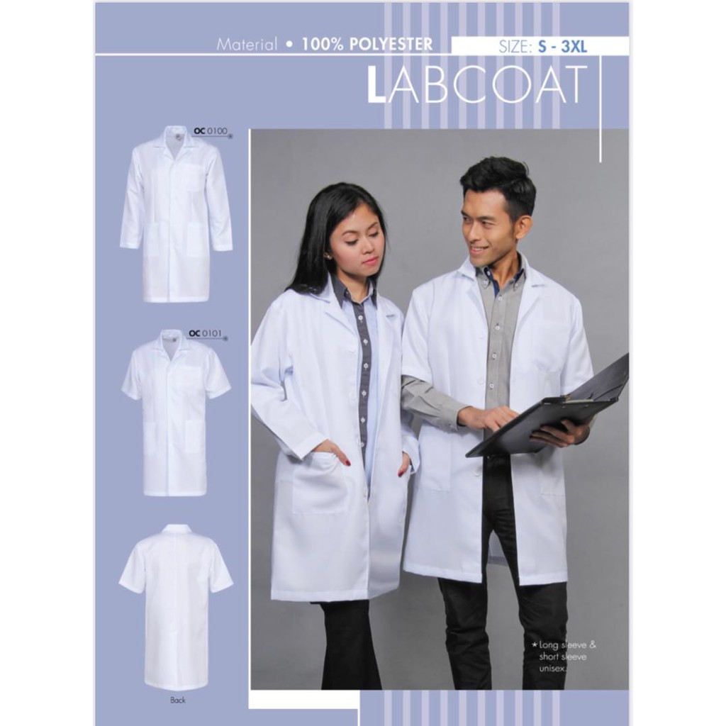 LAB COAT/WHITE COAT/KOT MAKMAL - UNISEX 短袖/长袖医生袍 | Shopee Malaysia