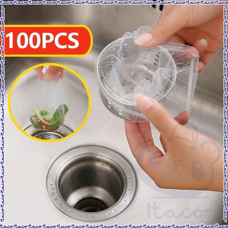 ITACO Disposable Kitchen Sink Rubbish Bag Strainer Net Garbage Filter ...